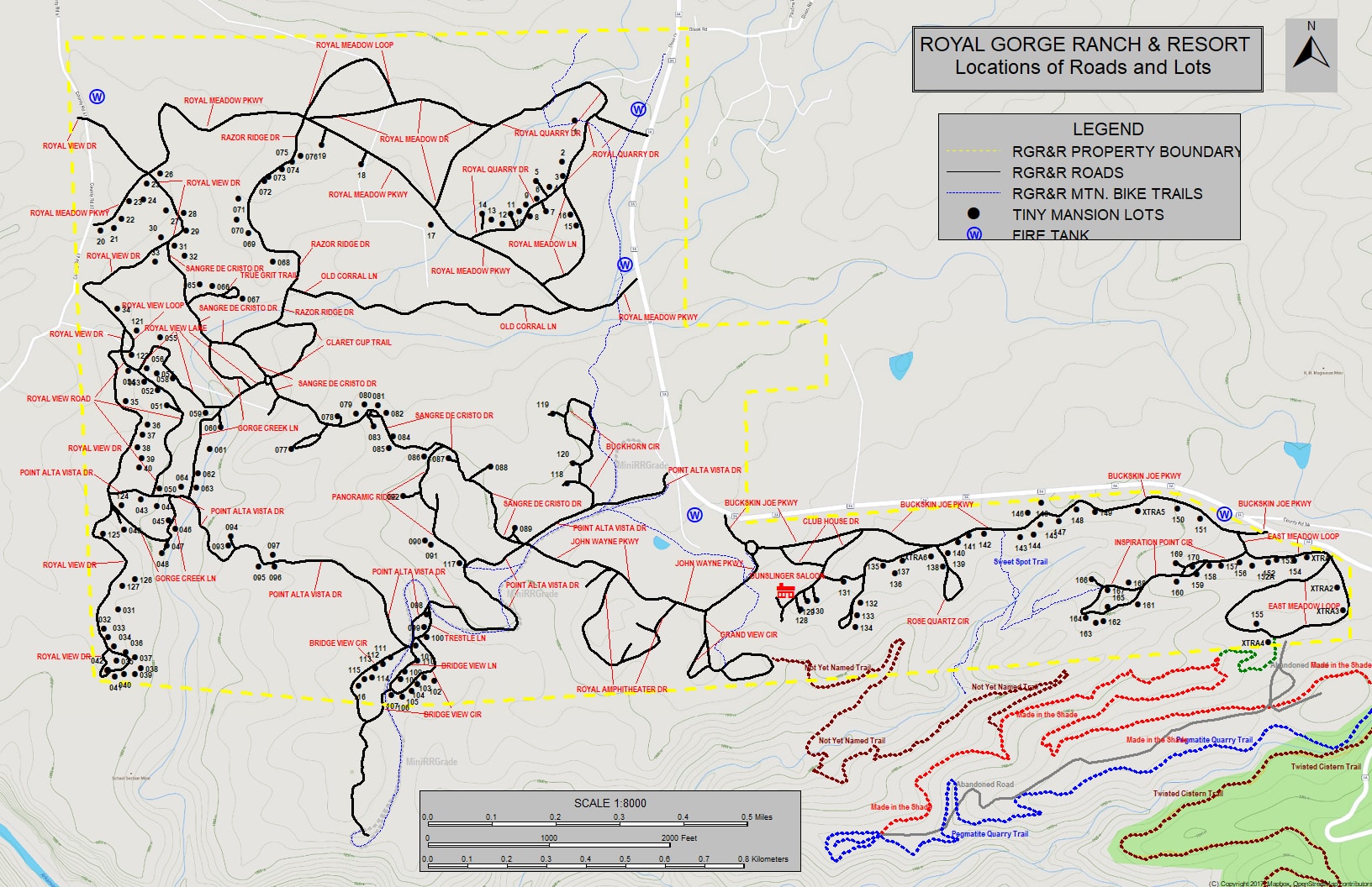 Updated - Roads being cut, named & graded - Royal Gorge Ranch and Resort